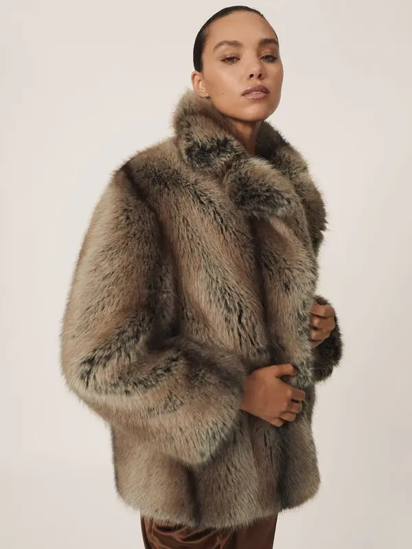 REISS Laila Faux-fur Coat