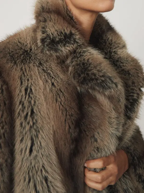 REISS Laila Faux-fur Coat