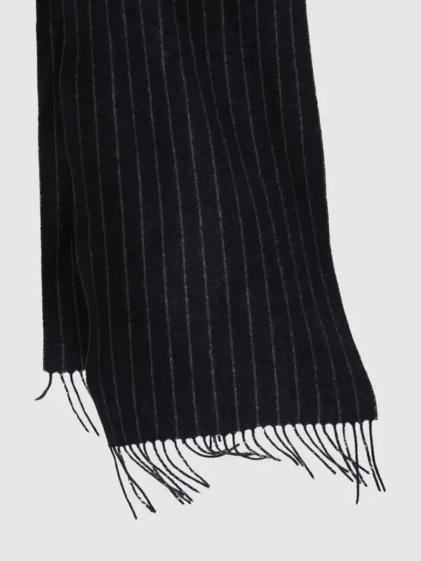 REISS Baddow Wool-cashmere Pinstripe Scarf