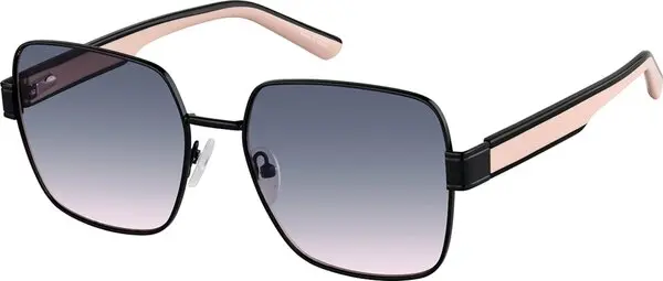 Zenni Oval Full Rim Frame Sunglasses - Black/grey