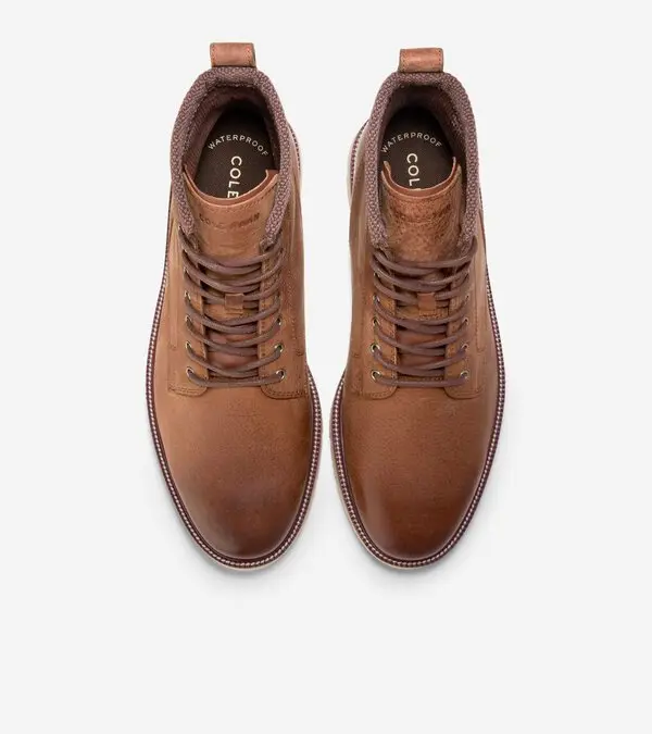 Cole Haan American Classics Plain Toe Waterproof Boots - British Tan-alabaster Gleam