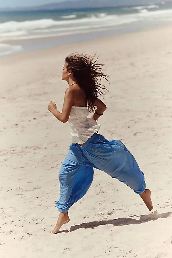 Free People Playa Party Balloon Pants - Blue Blaze