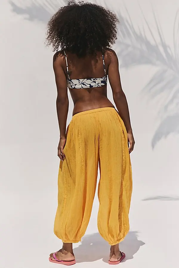 Free People Balloon Silhouette Cotton Pants - Citrus