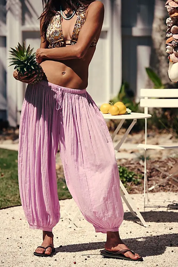 Free People Playa Party Balloon Pants - Lilac Bouquet