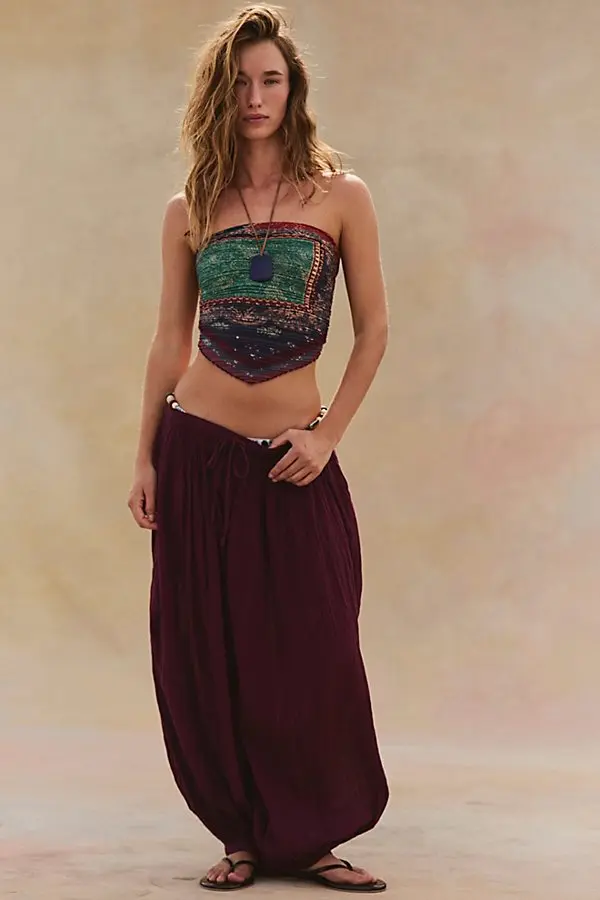 Free People Playa Party Balloon Pants - Maroon
