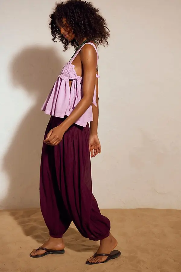 Free People Playa Party Balloon Pants - Maroon