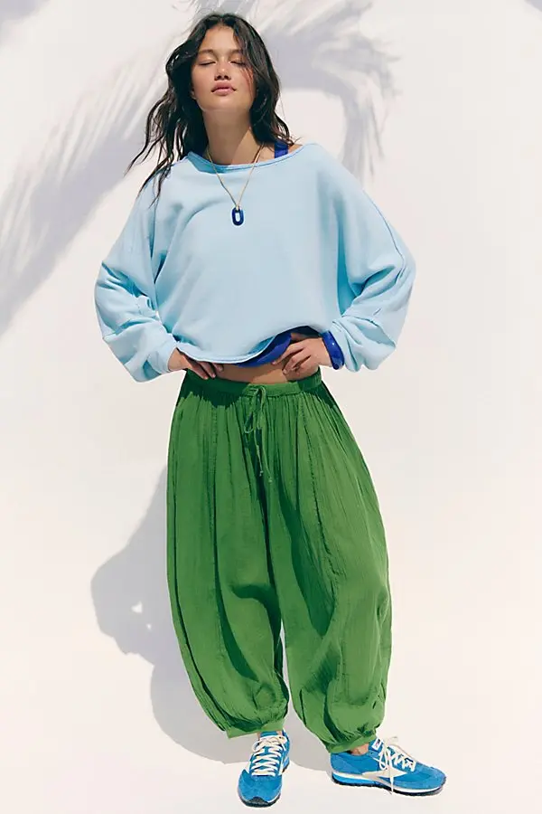 Free People Playa Party Balloon Pants - Monstera