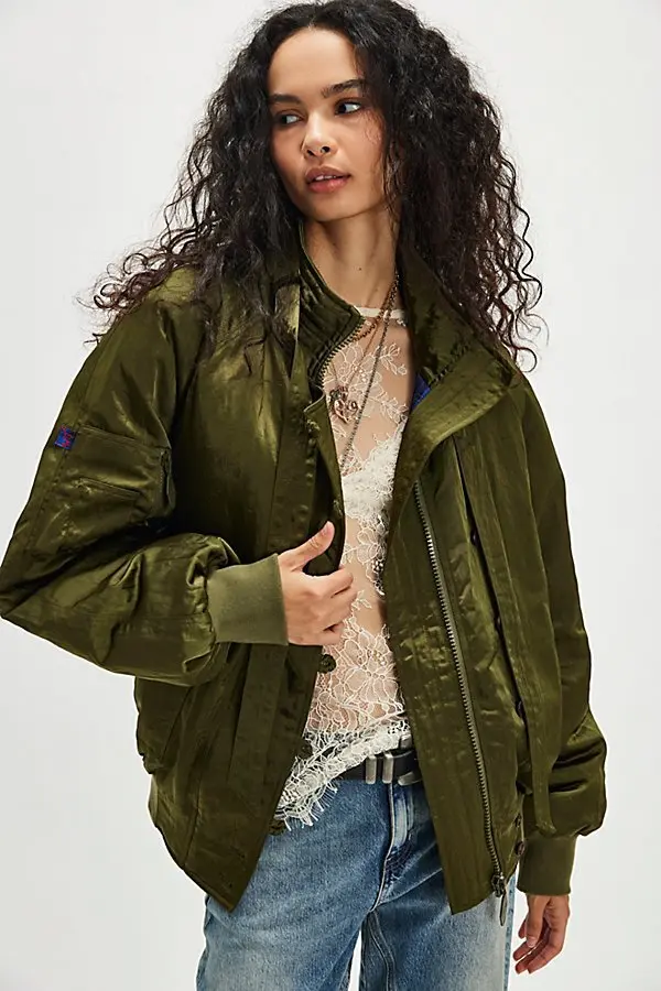 DAMSON MADDER Joannie Bomber Jacket - Olive