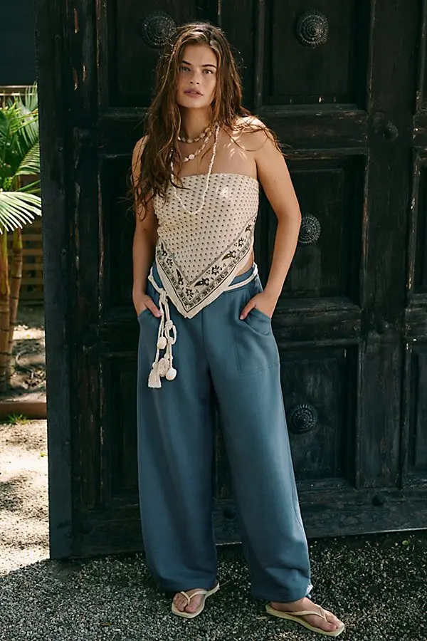 Free People Marina Barrel Pants - Flint Stone