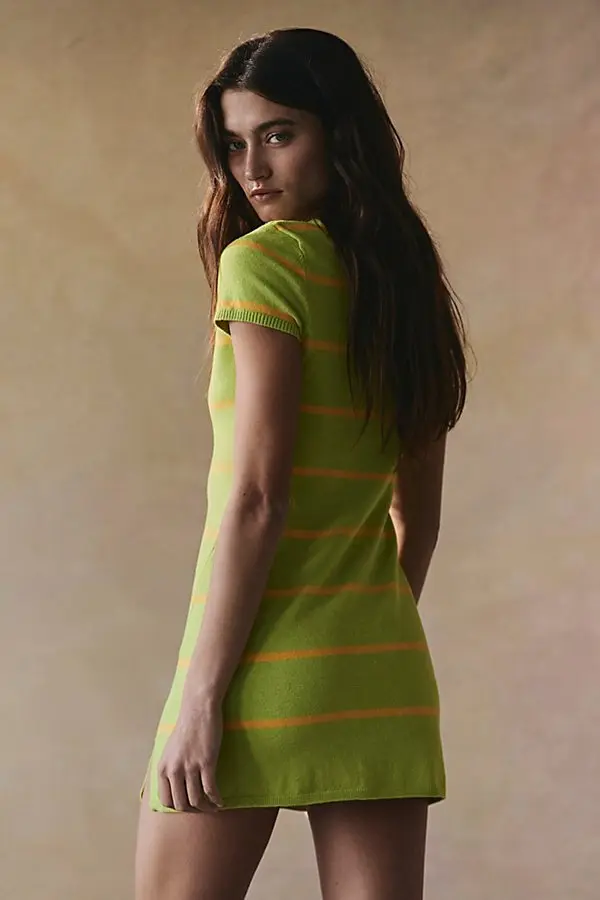 Free People Sinclair Sweater Mini Dress In Lime Combo - 23% Off |  Editorialist
