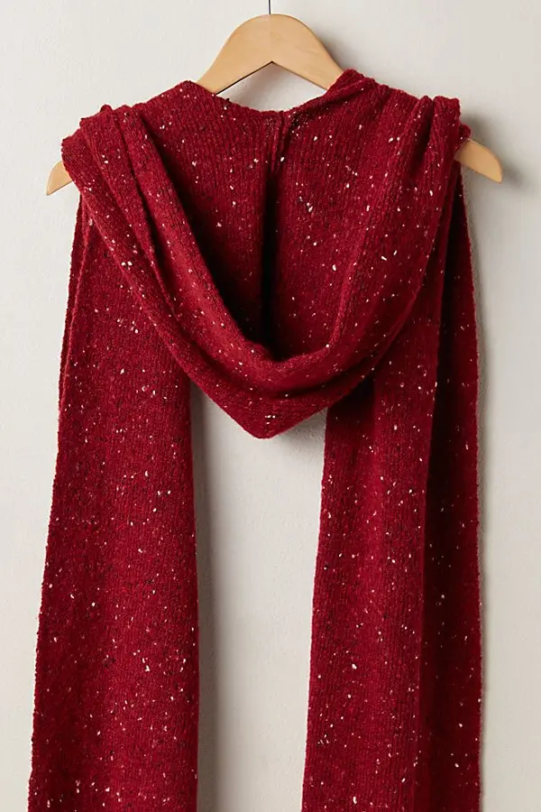 Free People Wrap Me Up Hooded Scarf - Red