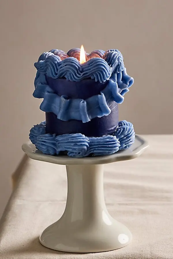 CERERIA INTRONA Mini Cake Candle - Deep Blue/mountain Blue