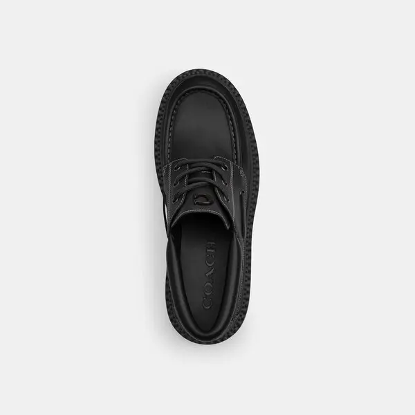 COACH Lug Sole Boat Shoe - Black