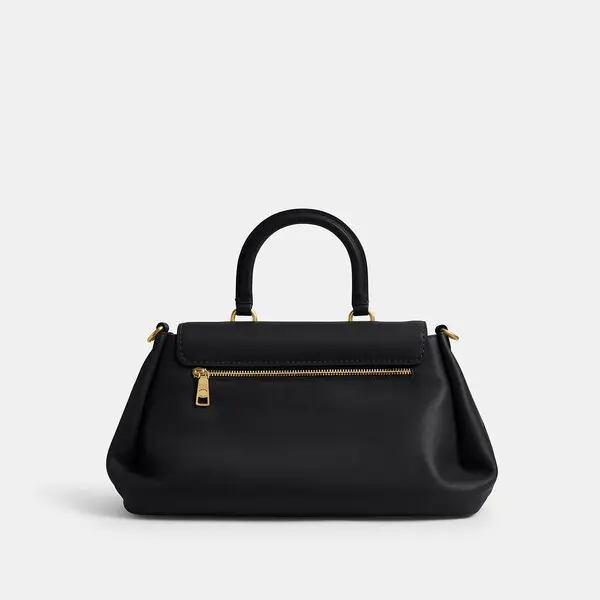 COACH Slouchy Rogue Top Handle Bag - Brass/black