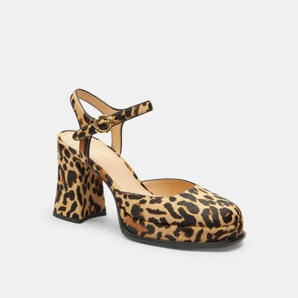 COACH Tea Rose Leopard Print Pumps