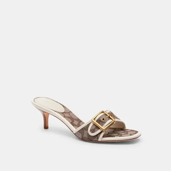 COACH Margot Sandal In Signature Jacquard With Kitten Heel