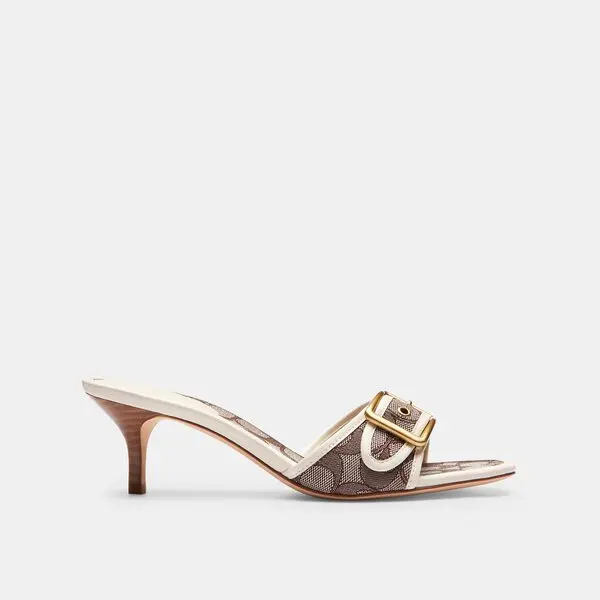 COACH Margot Sandal In Signature Jacquard With Kitten Heel