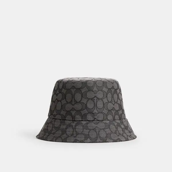 COACH Signature Jacquard Bucket Hat - Charcoal