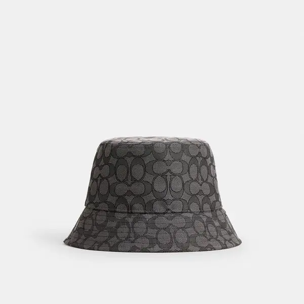 COACH Signature Jacquard Bucket Hat - Charcoal