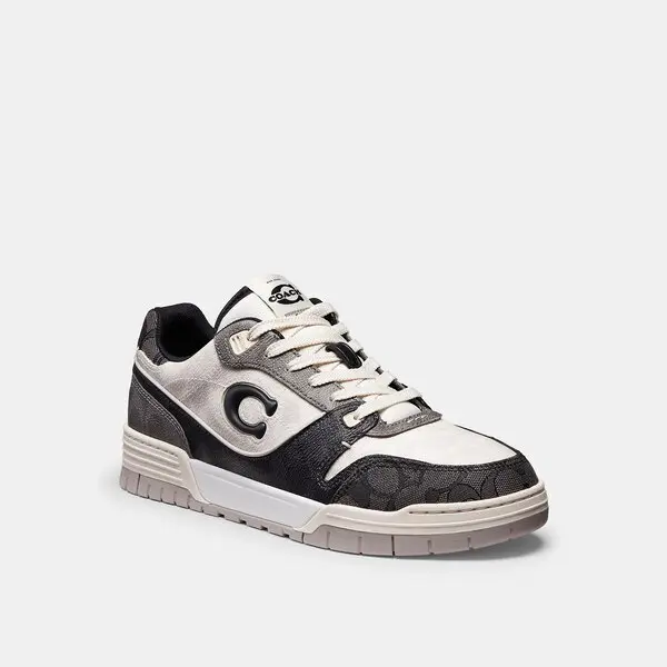 COACH Soho Mixed Signature Sneakers - Black/chalk