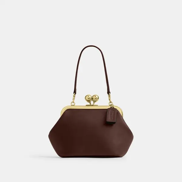 COACH Kisslock Frame Bag 16 - Brass/maple