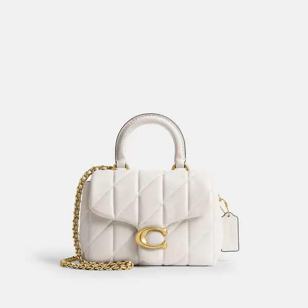 COACH Tabby Quilted Top Handle Bag - Brass/chalk