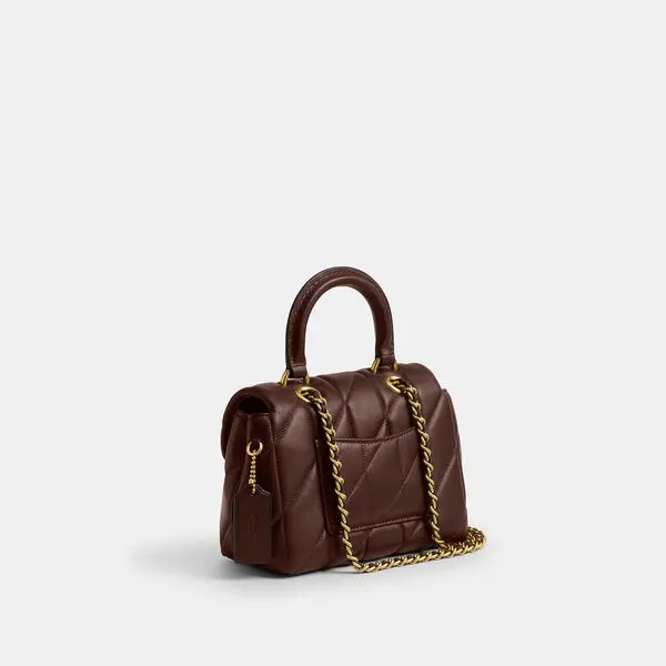 COACH Tabby Top Handle Bag With Quilting - Brass/maple