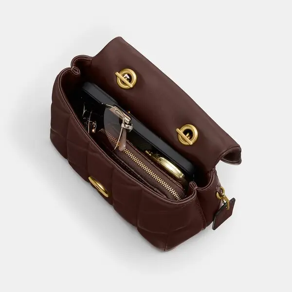 COACH Tabby Top Handle Bag With Quilting - Brass/maple
