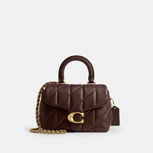 COACH Tabby Top Handle Bag With Quilting - Brass/maple