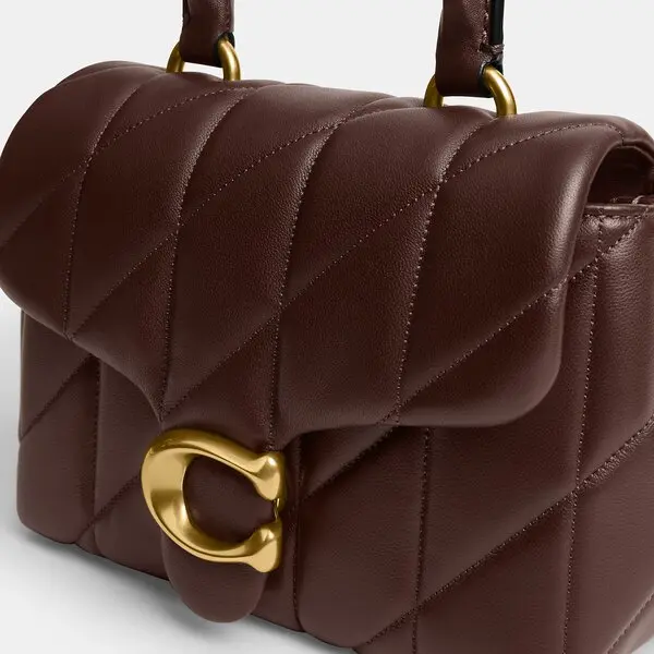 COACH Tabby Top Handle Bag With Quilting - Brass/maple