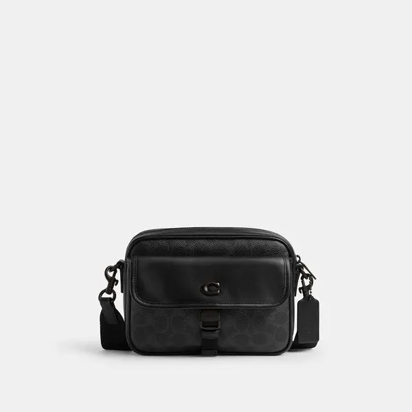 Coach Knox Camera Bag In Signature Canvas - Black Signature