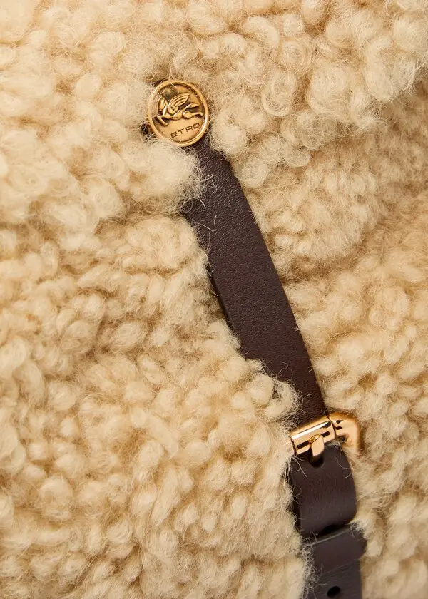 Etro Shearling Cross-body Bag - Beige