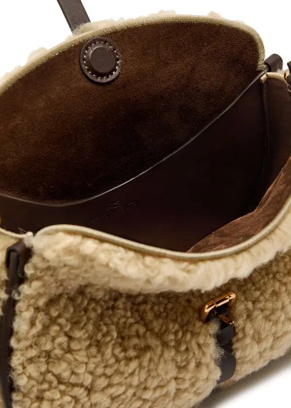 Etro Shearling Cross-body Bag - Beige