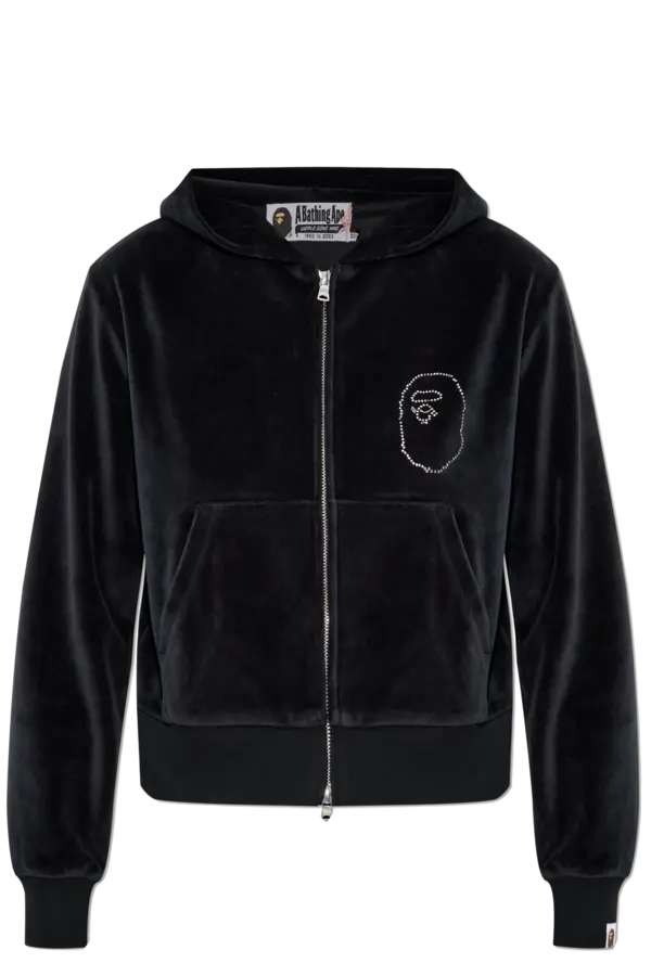 A BATHING APE Velour Zip-up Hoodie