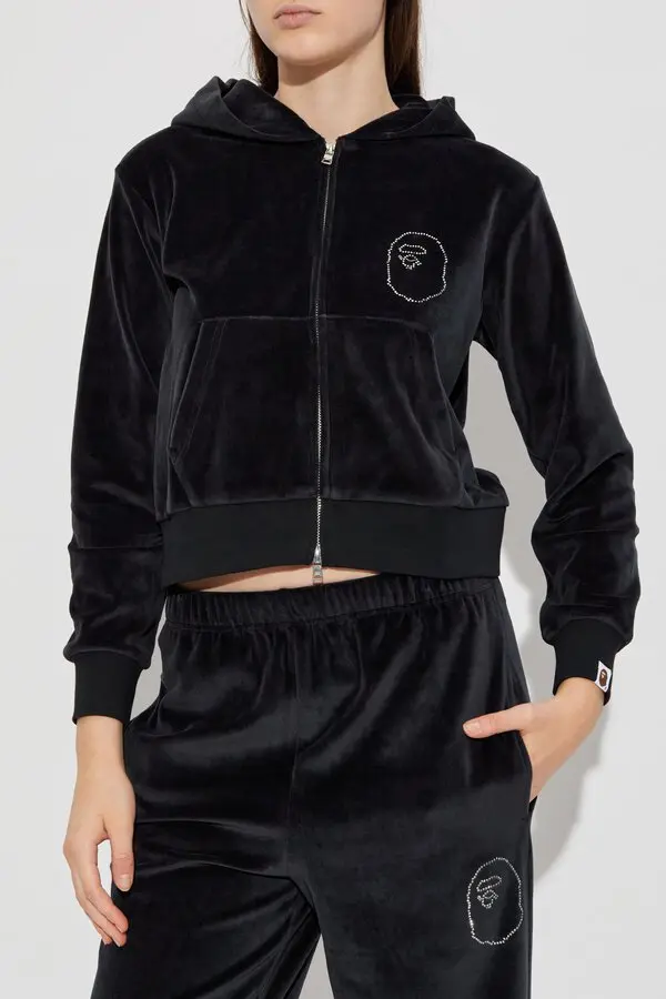 A BATHING APE Velour Zip-up Hoodie