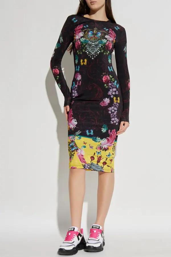 princess polly baby blue dress Versace Printed Bodycon Dress In Multicolour - 61% Off