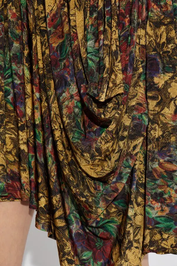 GANNI Floral Draped Dress - Multicolour