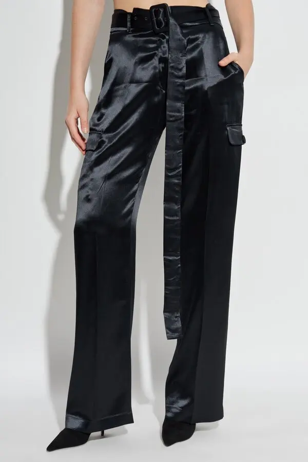 FERRAGAMO Satin Trousers With Belt