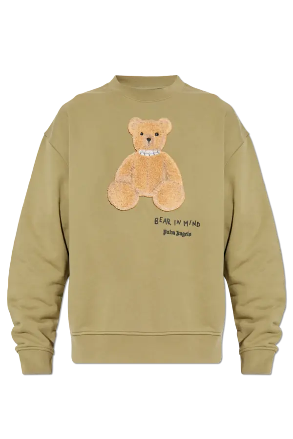 Palm Angels Teddy Bear Motif Sweatshirt - Green