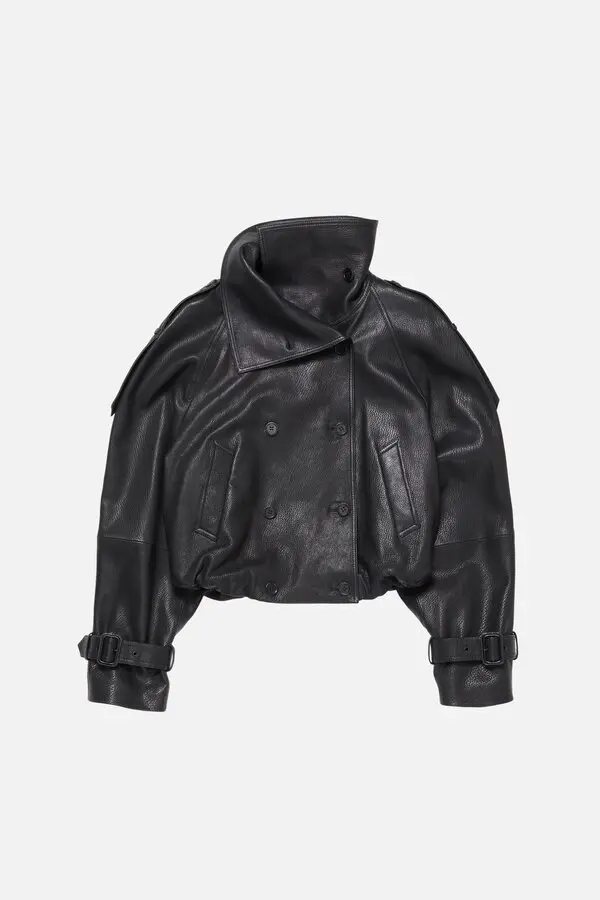 Acne Studios Cropped Leather Trench Coat