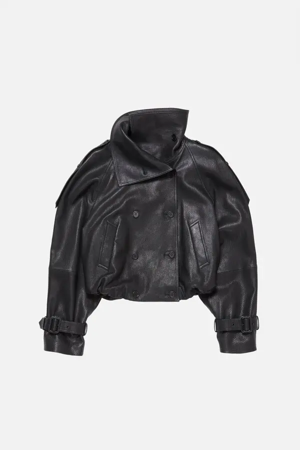 Acne Studios Cropped Leather Trench Coat