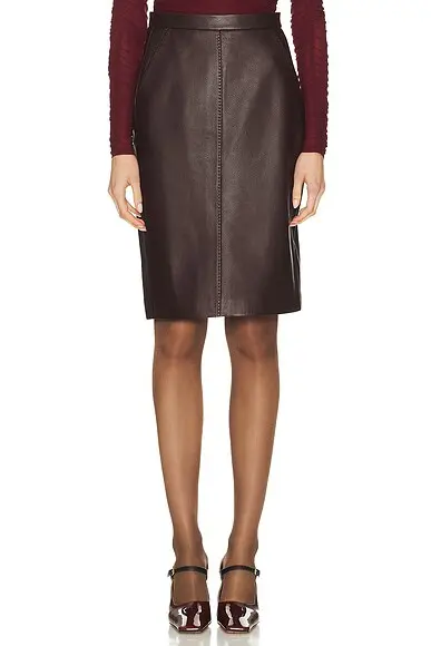 Ronny Kobo Dorian Leather Skirt