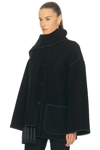 TOTEME Embroidered Scarf Jacket - Black