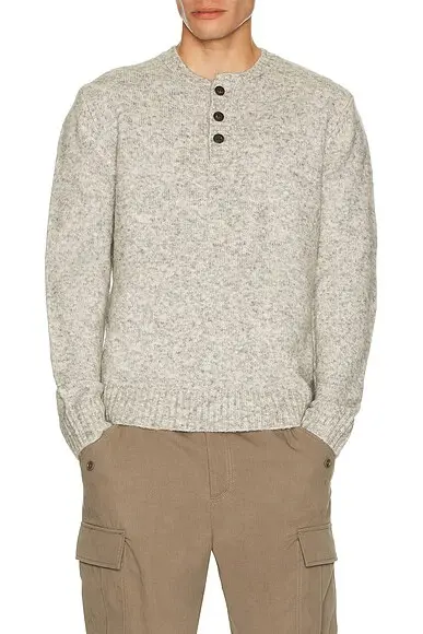 SCHOTT Tri-blend Henley Sweater - Cloud