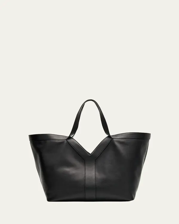 Saint Laurent Y Stitched Leather Tote Bag - Nero
