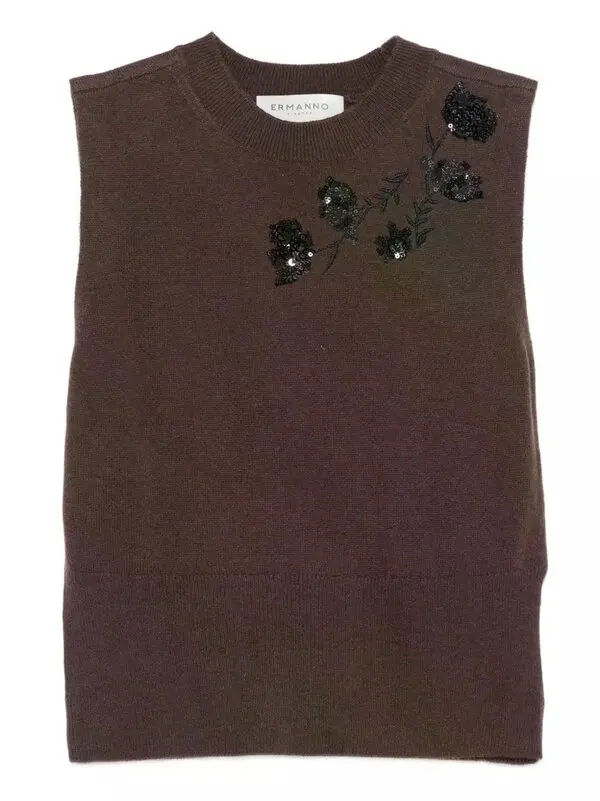 ERMANNO FIRENZE Sequin-embellished Sleeveless Top