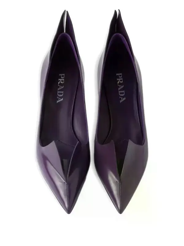 Prada 55mm Pointed-toe Leather Pumps