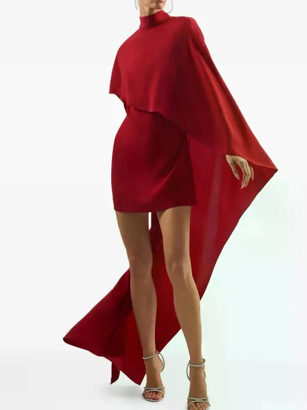 TALLER MARMO Carrington Cape Mini Dress - Red