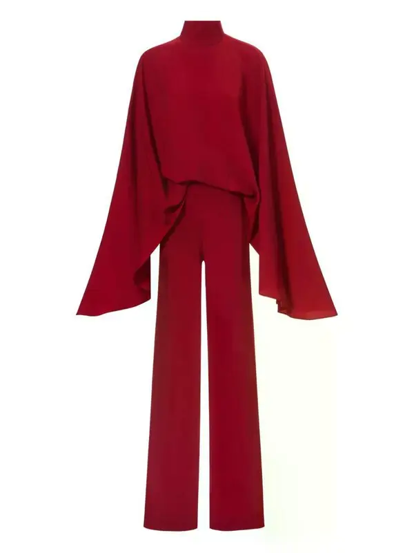 TALLER MARMO Eolia Cape Jumpsuit - Red