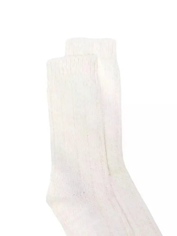 BIRKENSTOCK Ribbed-knit Ankle Socks - White